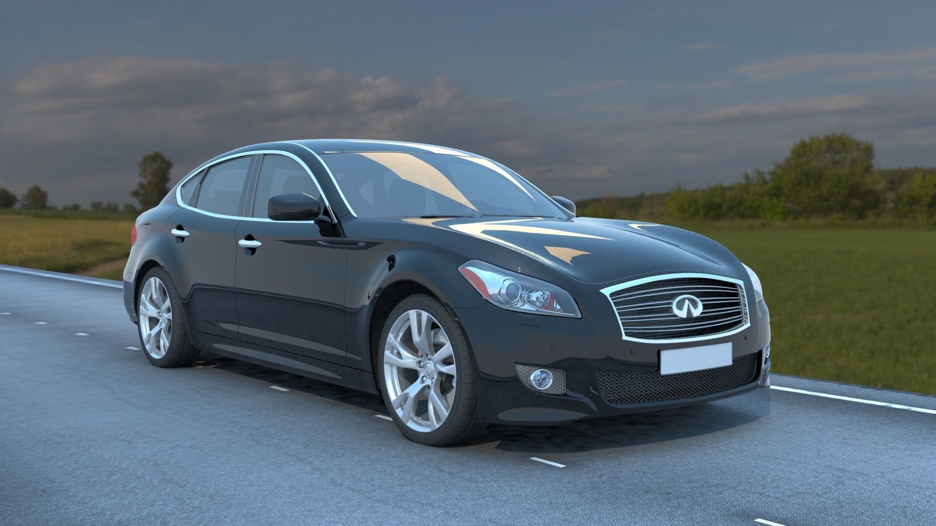 3D model Car d infiniti on road VR / AR / low-poly | CGTrader