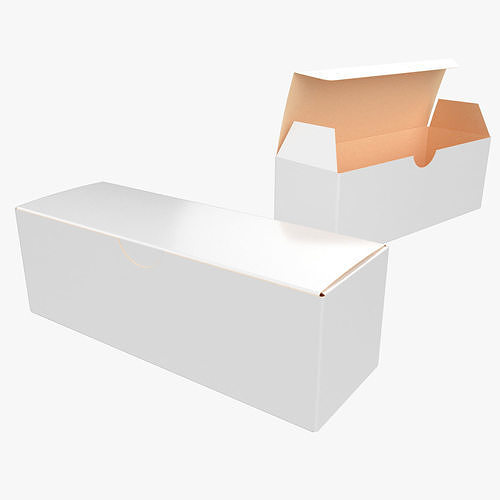 3D model 15cm Long Paper Box Closed Opened Unwrapped 3D model | CGTrader