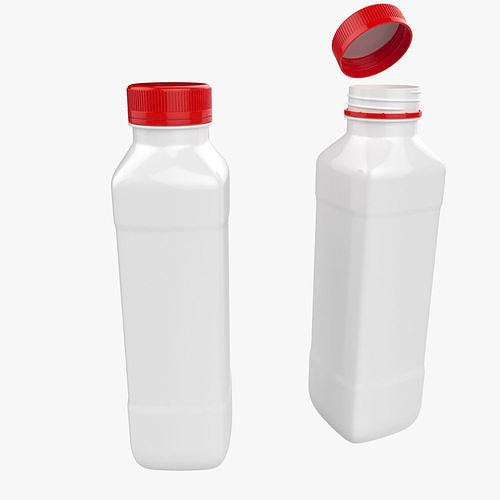 Square Yogurt Bottle Low High Poly 3D model | CGTrader