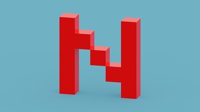 3D model Pixel Letter N VR / AR / low-poly | CGTrader