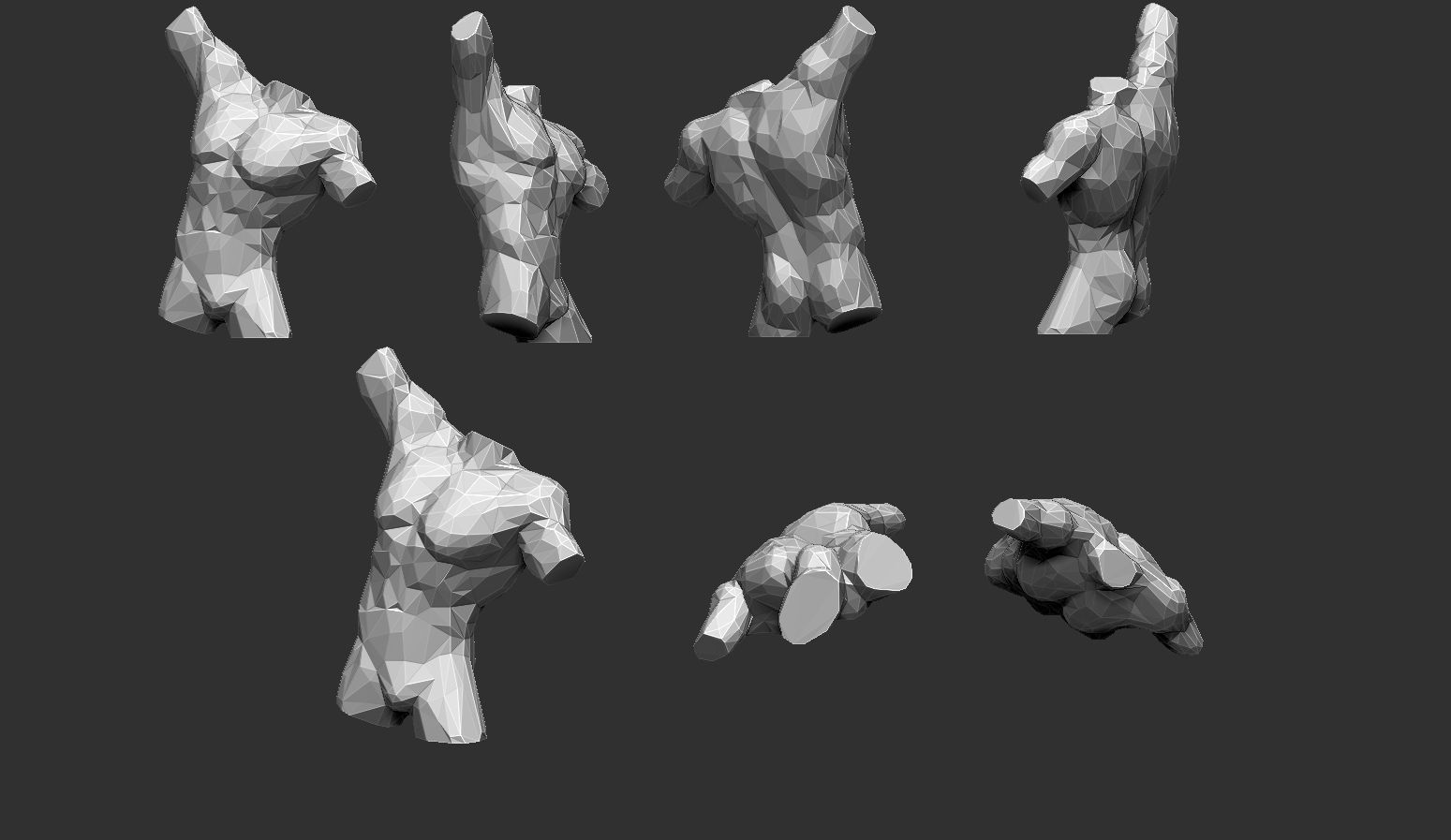 Male Torso Low Poly 3D model 3D printable | CGTrader