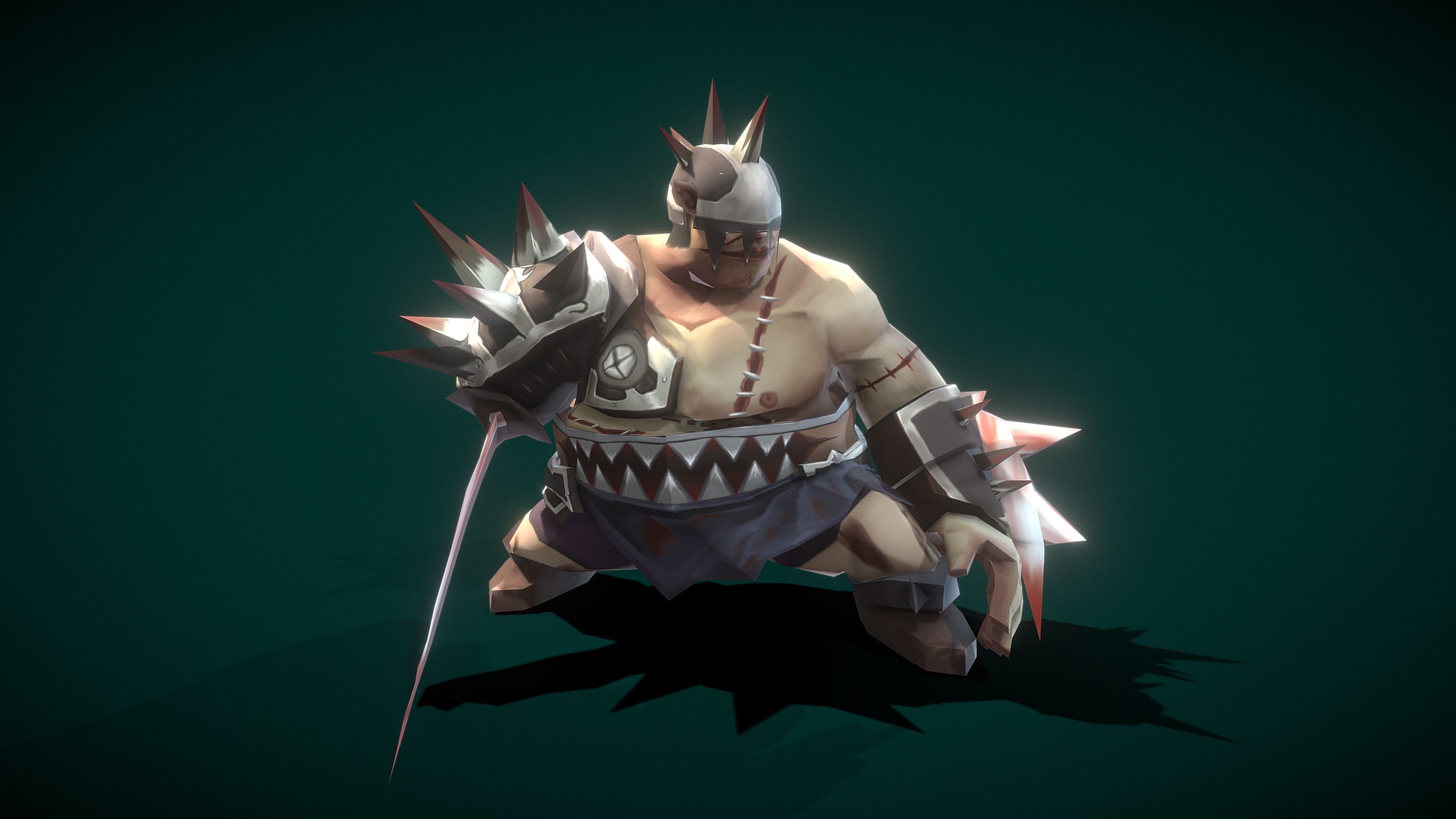 3D model Cartoon Villain Butcher VR / AR / low-poly rigged animated ...