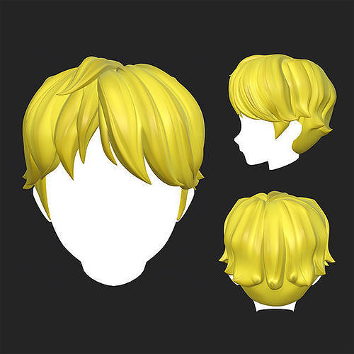 3D model Hair style boy 001 VR / AR / low-poly | CGTrader