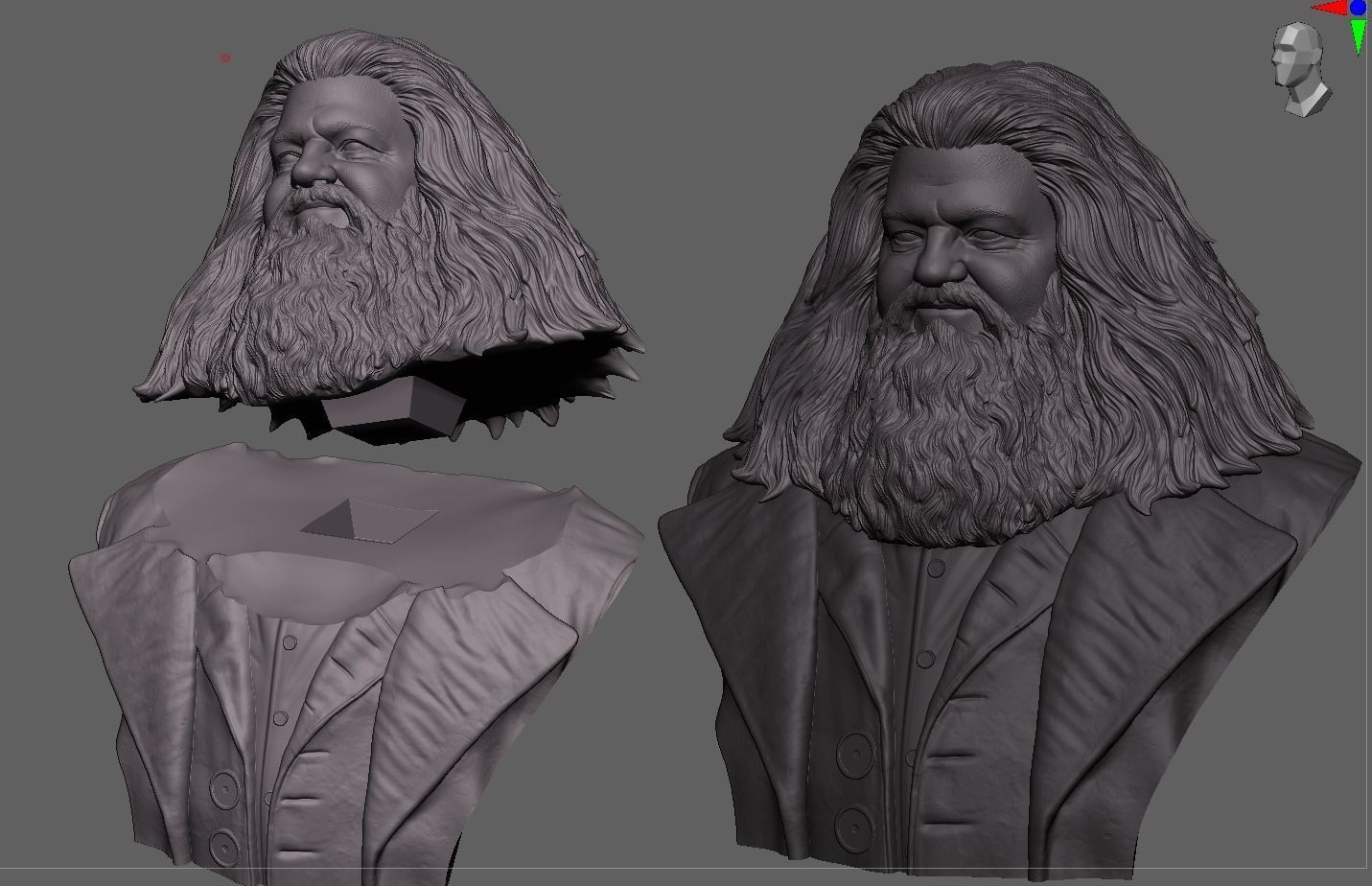 Rubeus Hagrid Bust 3D model 3D printable | CGTrader