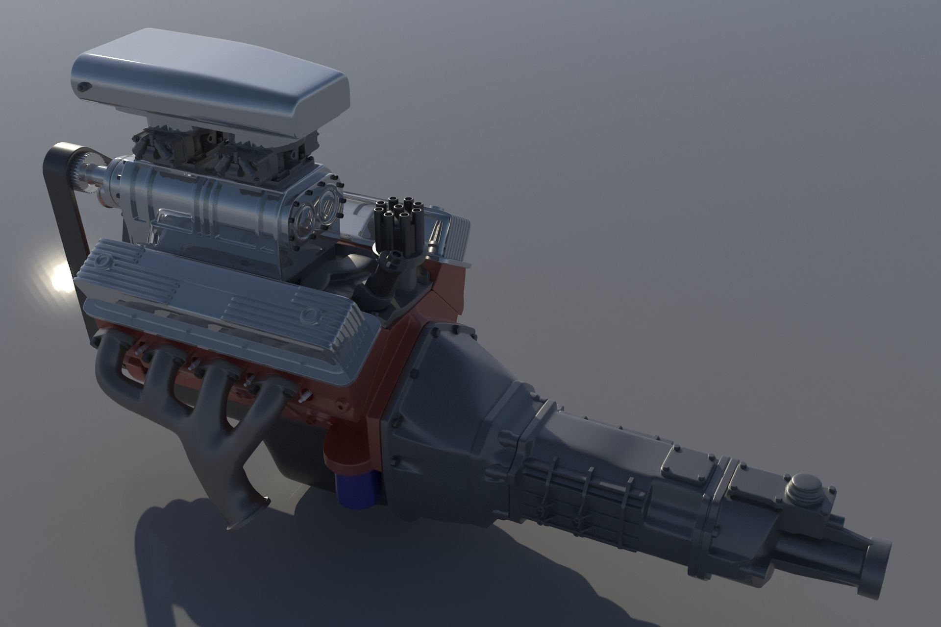 Chevrolet Big Block 454 Supercharger 3D model 3D printable | CGTrader