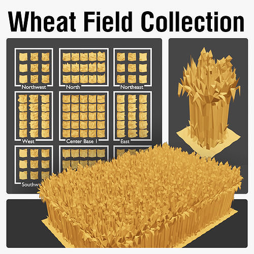 Wheat Field 3D model 3D printable | CGTrader
