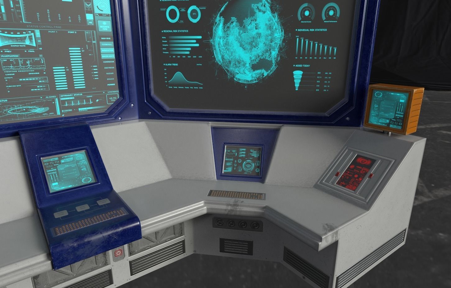 3D model Sci Fi Control Panel VR / AR / low-poly | CGTrader