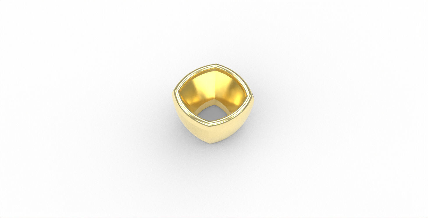Ready-made Cushion Cut Stone Setting Goldsmith Semi-finished 3D model ...