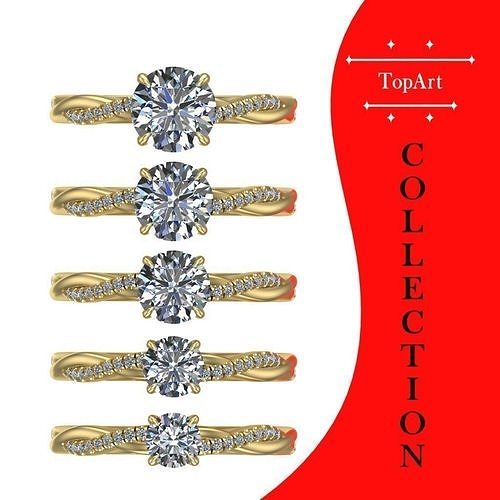 Diamonds Rings 5 Sizes Gems Sets 95 Pieces 3D model 3D printable | CGTrader