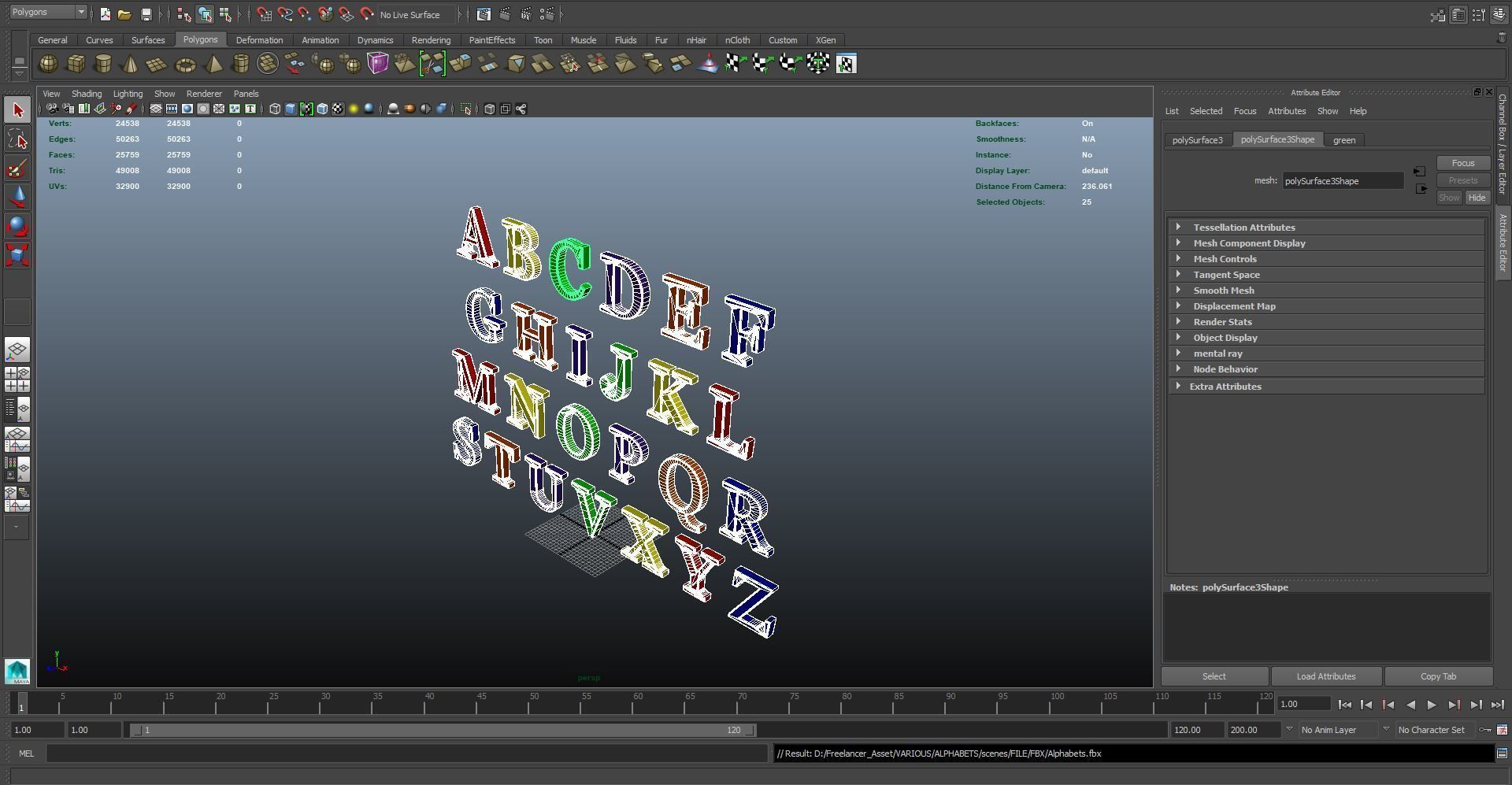 3D model Sans Alphabats A to Z 3D Model AR VR VR / AR / low-poly | CGTrader