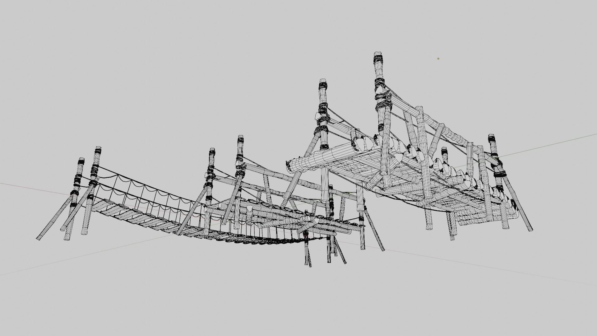 3D model medieval wooden bridges with 8k pbr textures VR / AR / low ...