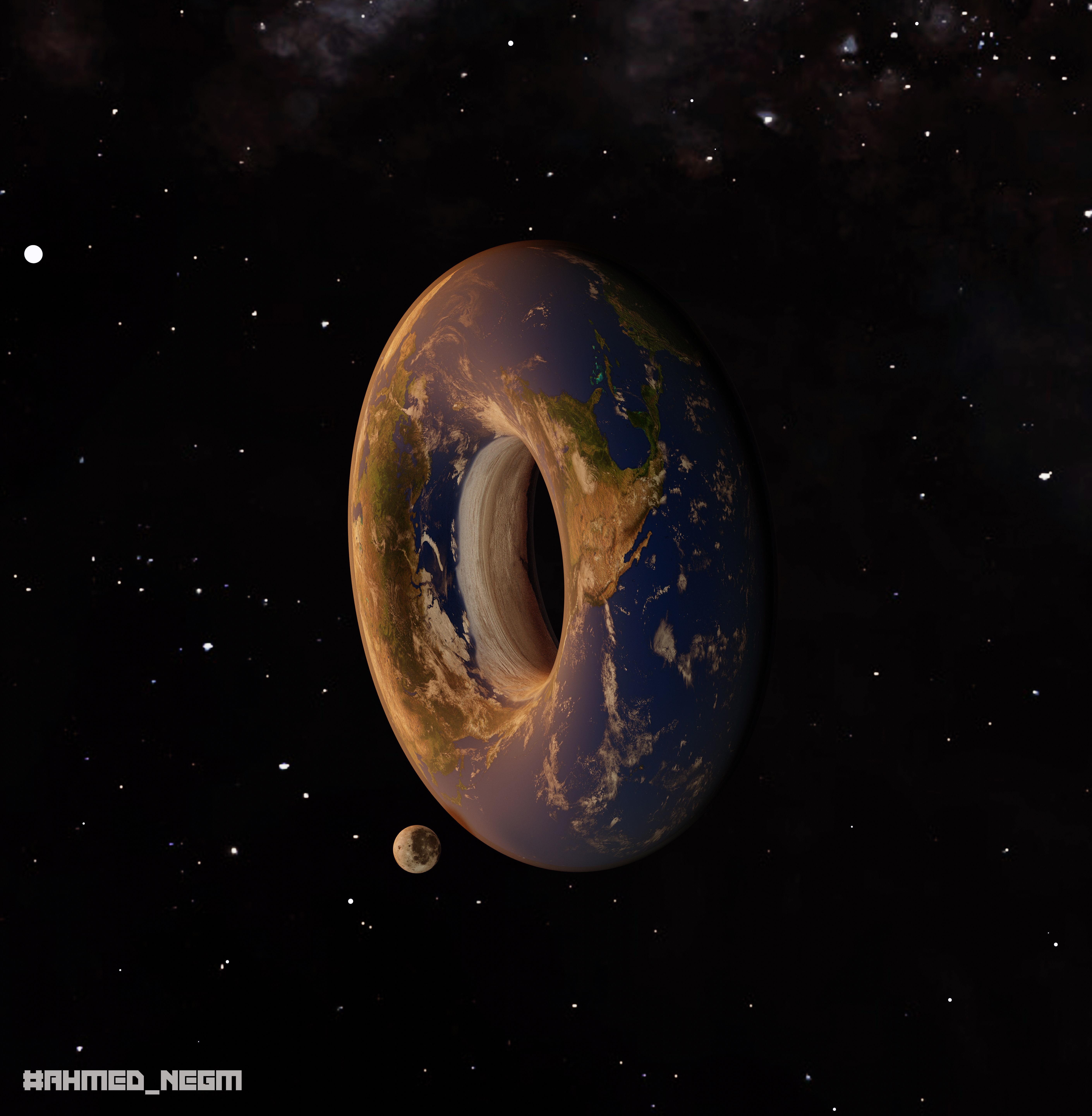 Donut Earth 3D model animated rigged | CGTrader