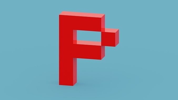 3D model Pixel Letter P VR / AR / low-poly | CGTrader