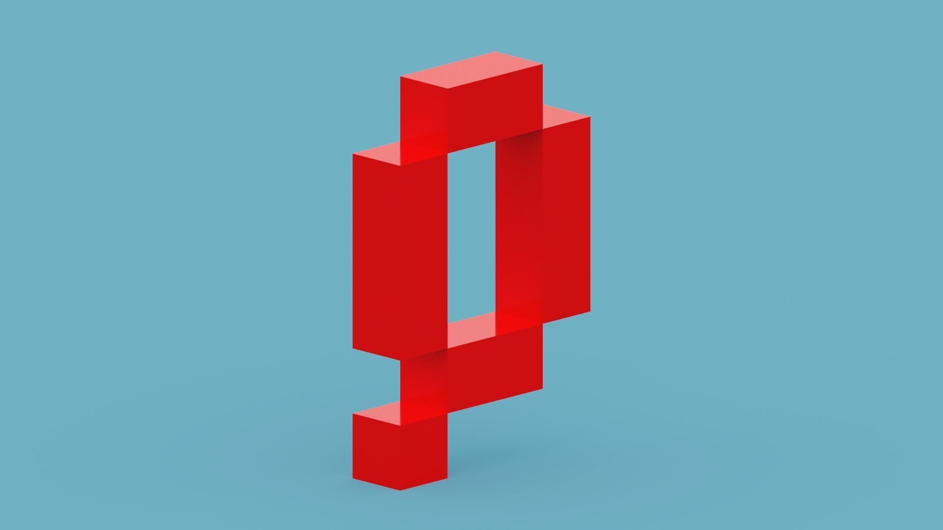 3D model Pixel Letter Q VR / AR / low-poly | CGTrader