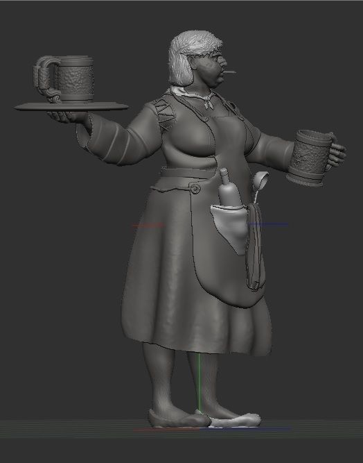 Female Innkeeper 3D model 3D printable | CGTrader