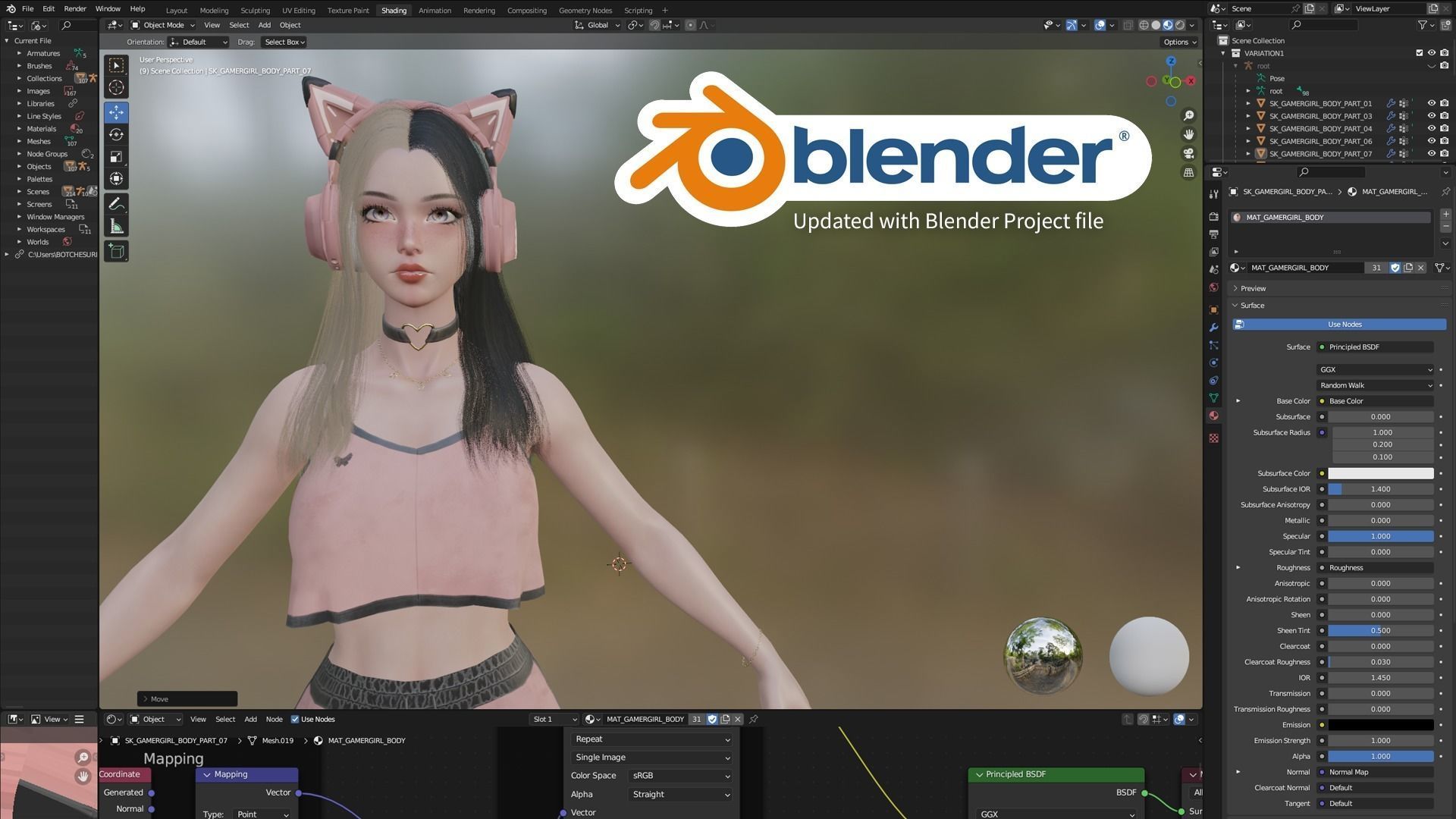 3D model Gamer Girl - Game Ready VR / AR / low-poly | CGTrader