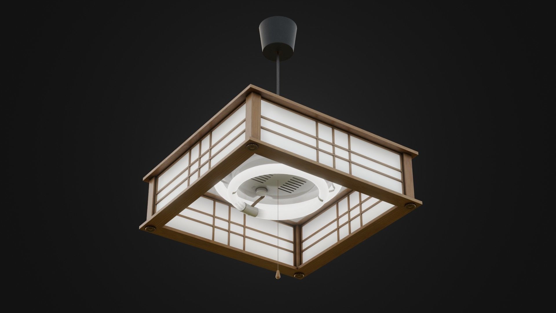 3D model Retro Japanese Ceiling Light VR / AR / low-poly | CGTrader