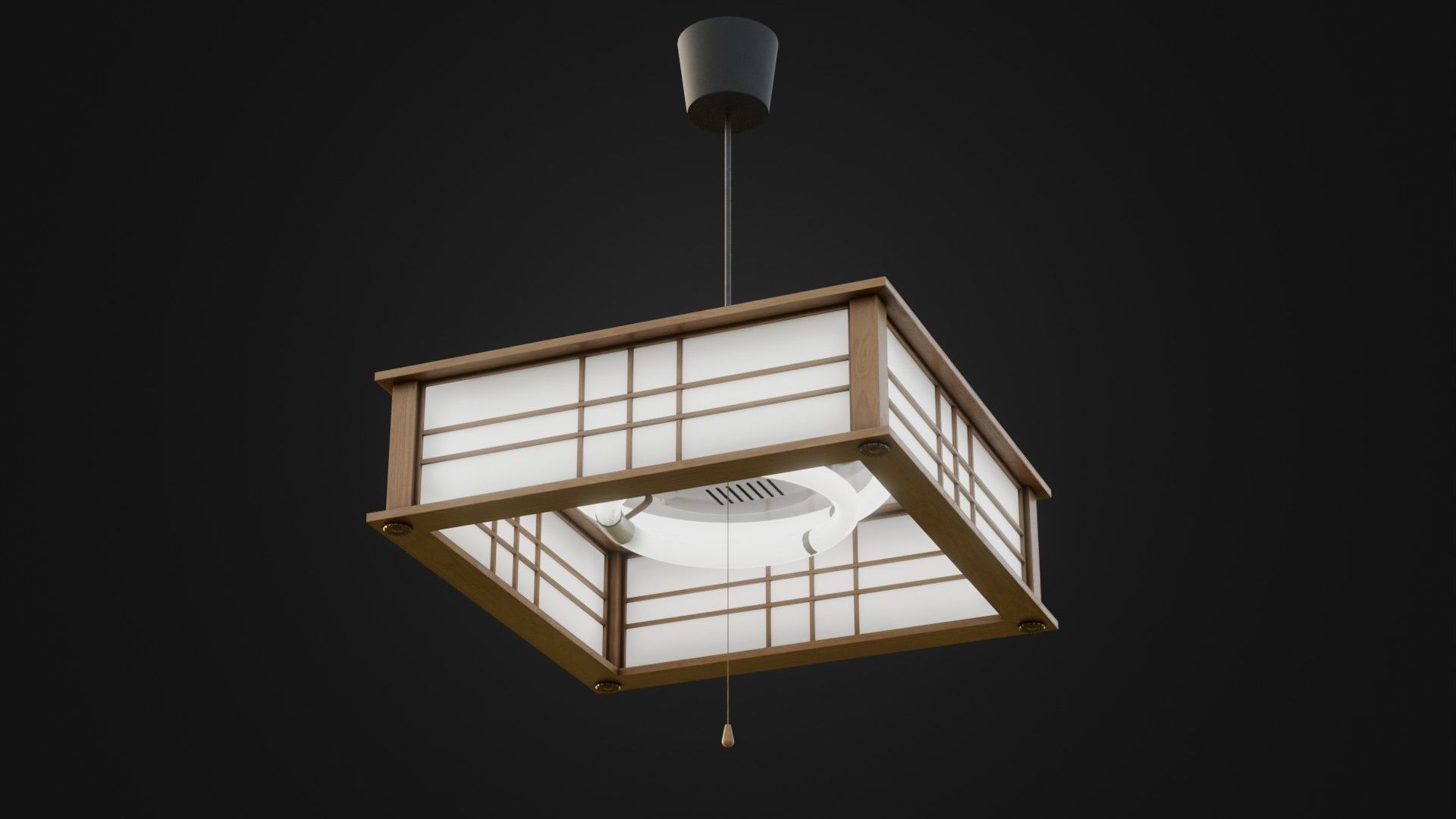 3D model Retro Japanese Ceiling Light VR / AR / low-poly | CGTrader