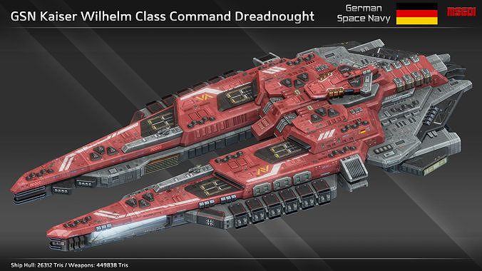3D model GSN Kaiser Wilhelm Class Command Dreadnought VR / AR / low ...