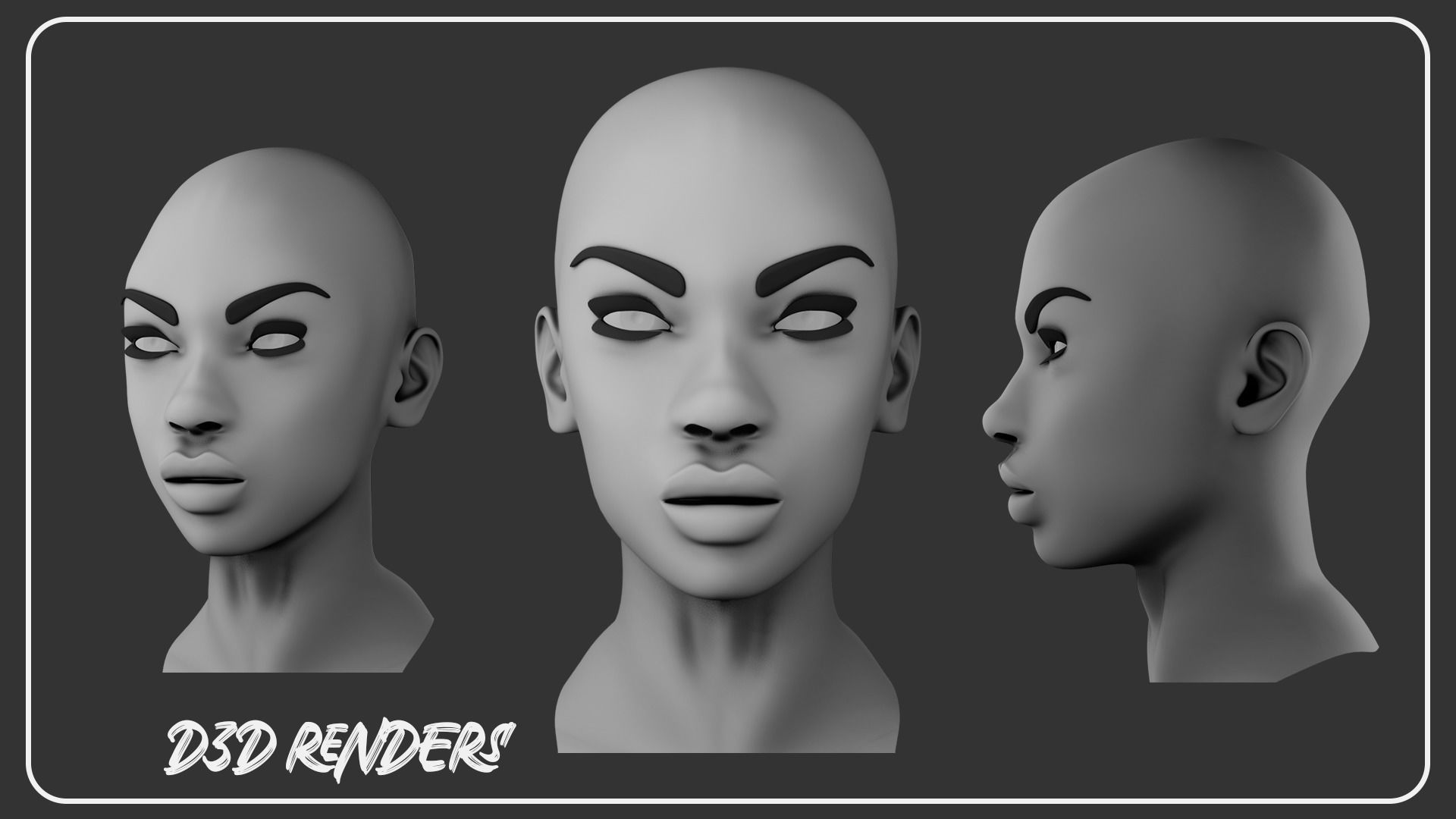 Low Poly Female Head Bust 3D model | CGTrader