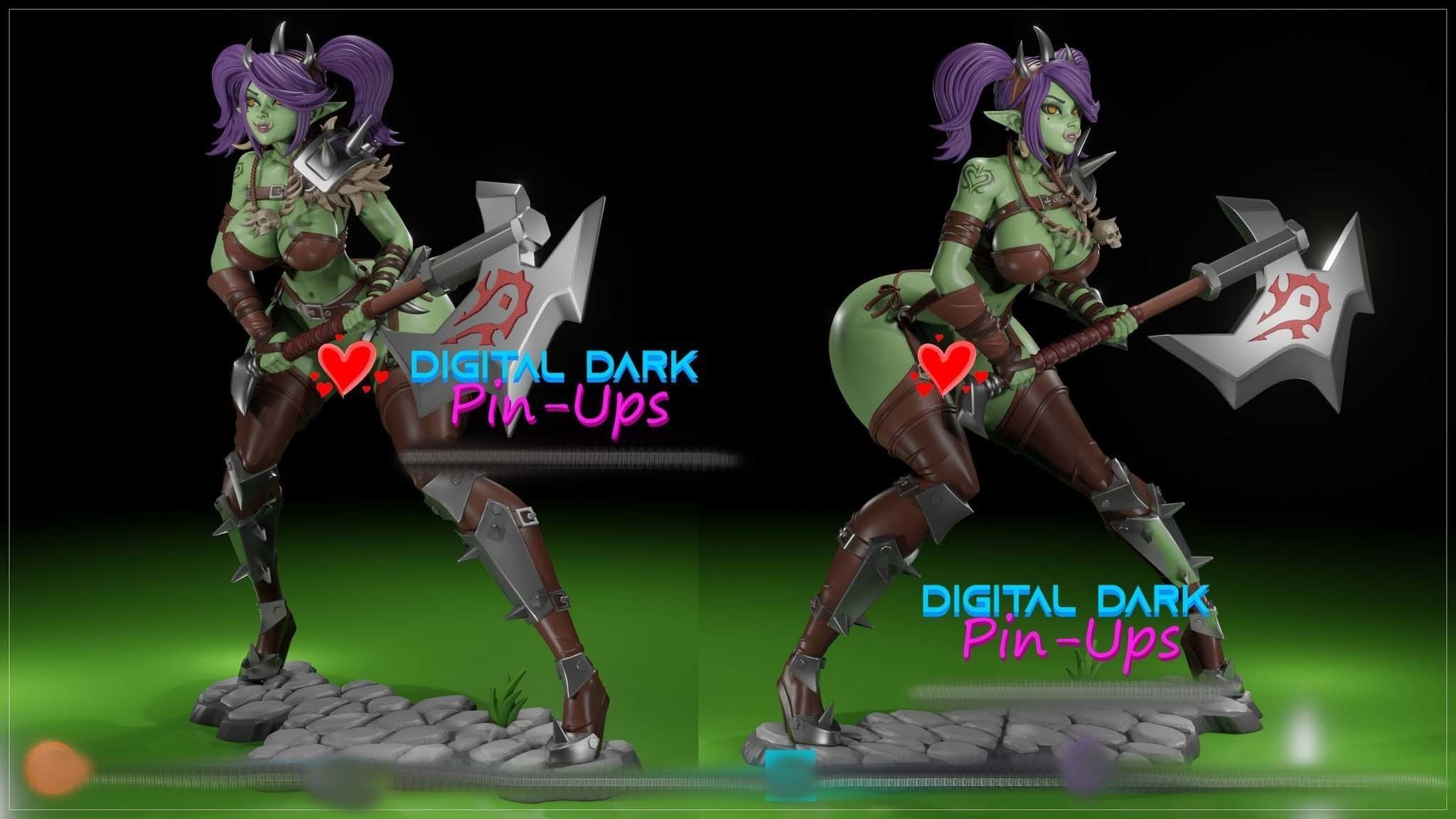 Orc Girl World of Warcraft with NSFW version and Miniatures 3D model 3D printable | CGTrader