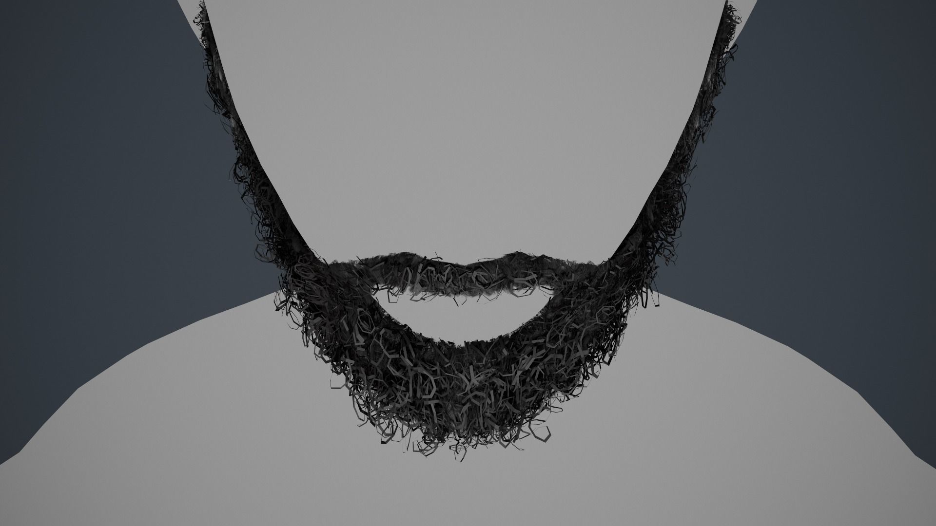 3D model Facial Hair Cards Style 7 - Full Curly Beard VR / AR / low ...