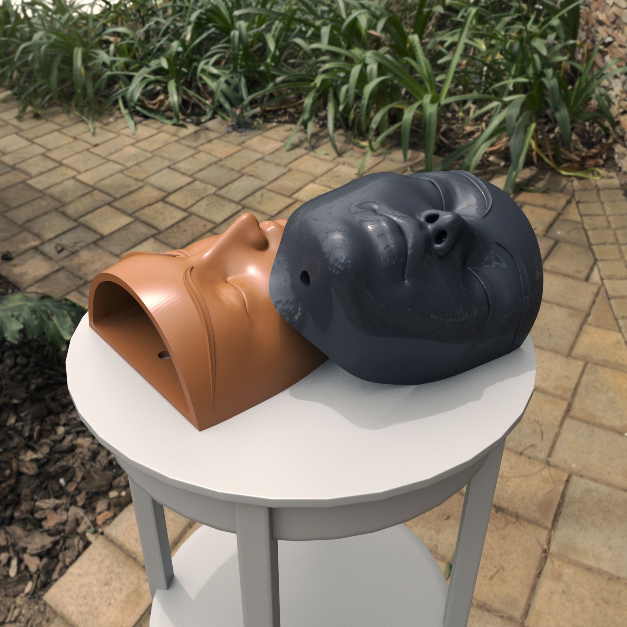 WOMAN FACE WALL HANGING PLANTER - WALL DECORATION 3D model 3D printable ...