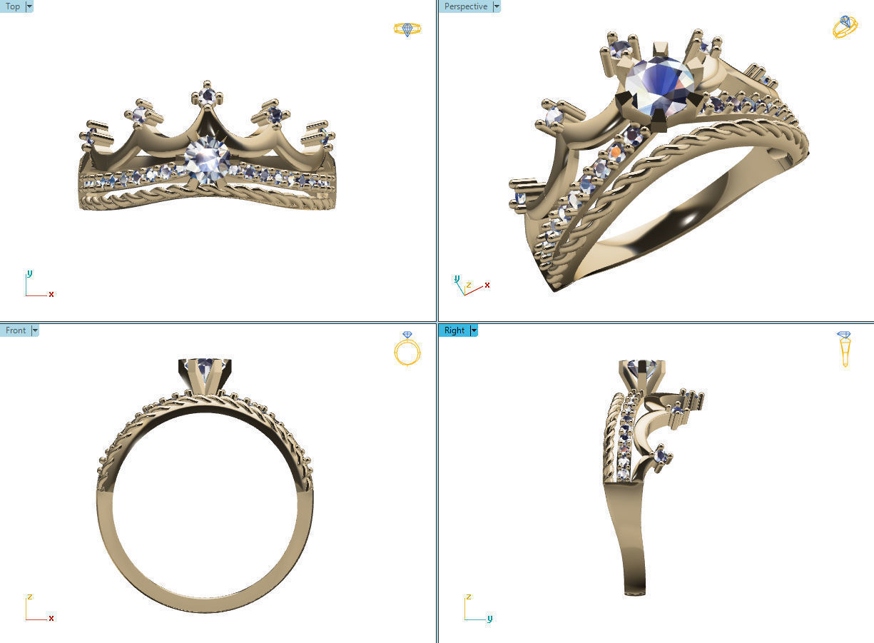 cincin mahkota 3D model 3D printable | CGTrader