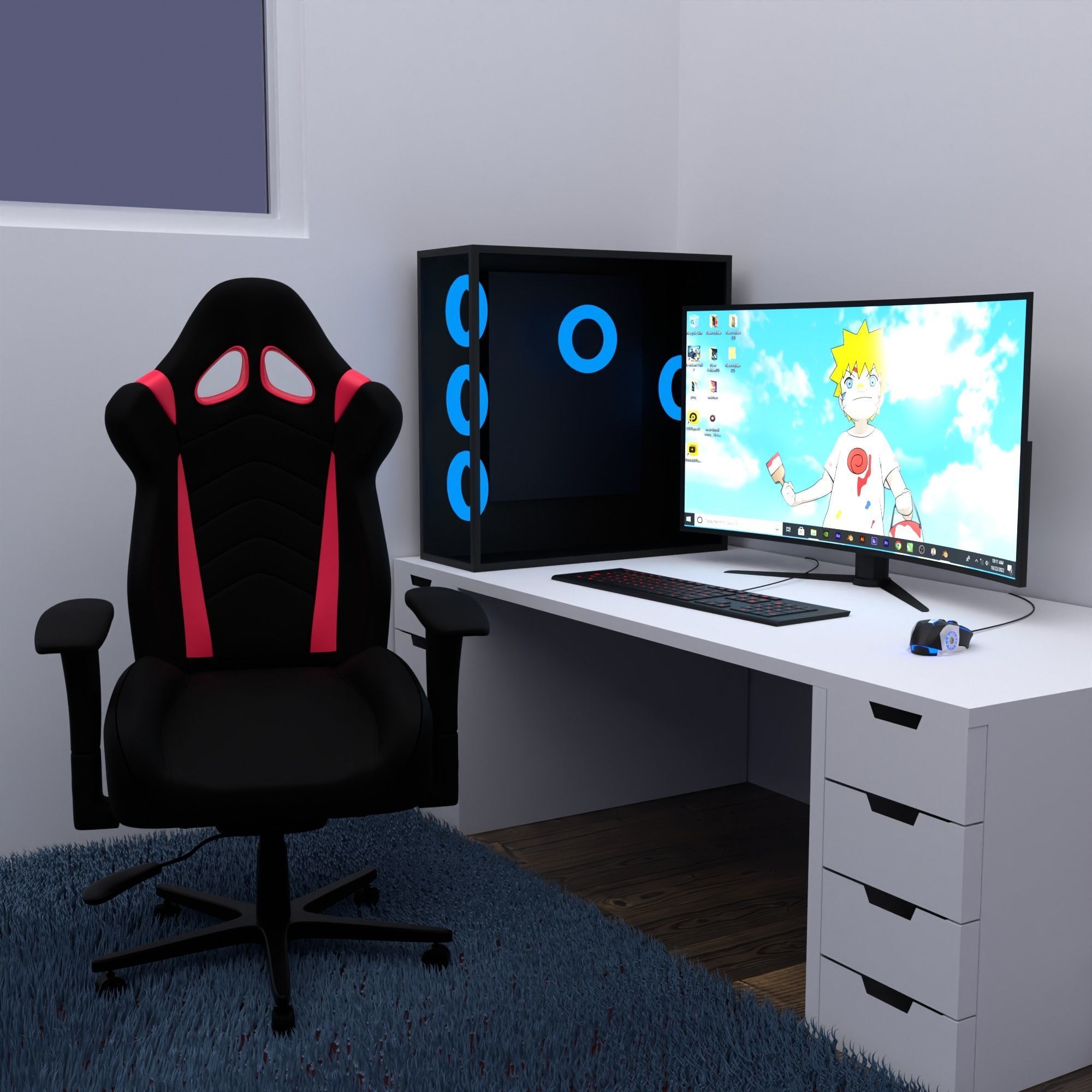Gaming room free 3d room setup for all blender user free VR / AR / low ...