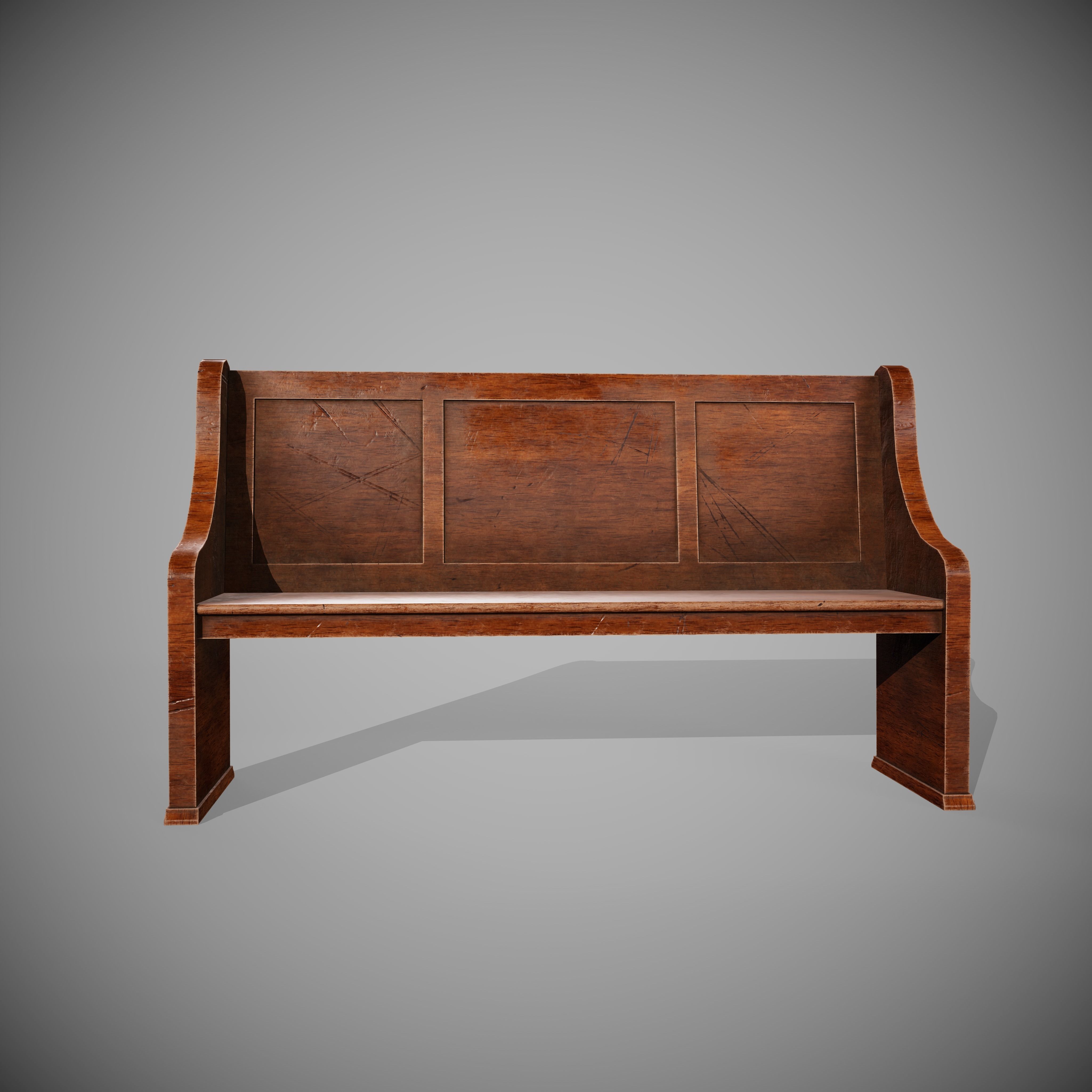 3D model Bench Low-poly 3D model wooden VR / AR / low-poly | CGTrader