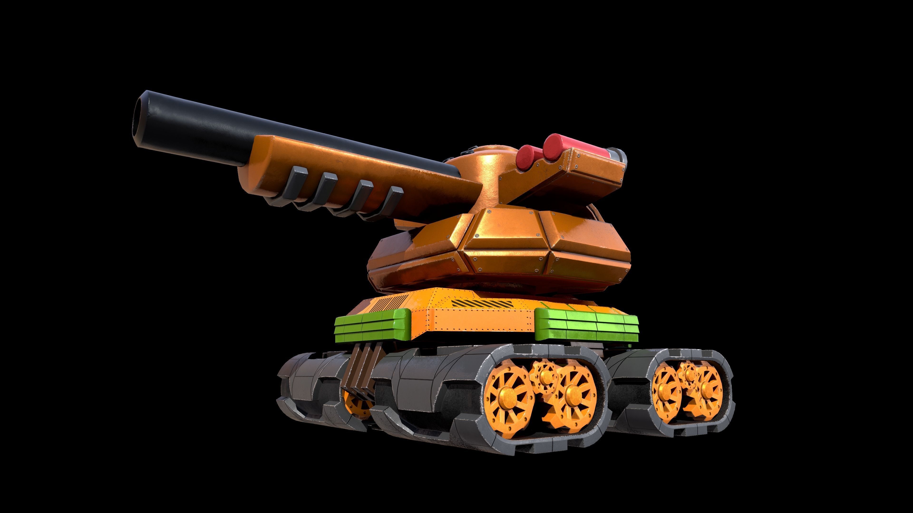 Tank Battle 3D Cartoon High-Poly - Turret Shotgun 3D model animated ...