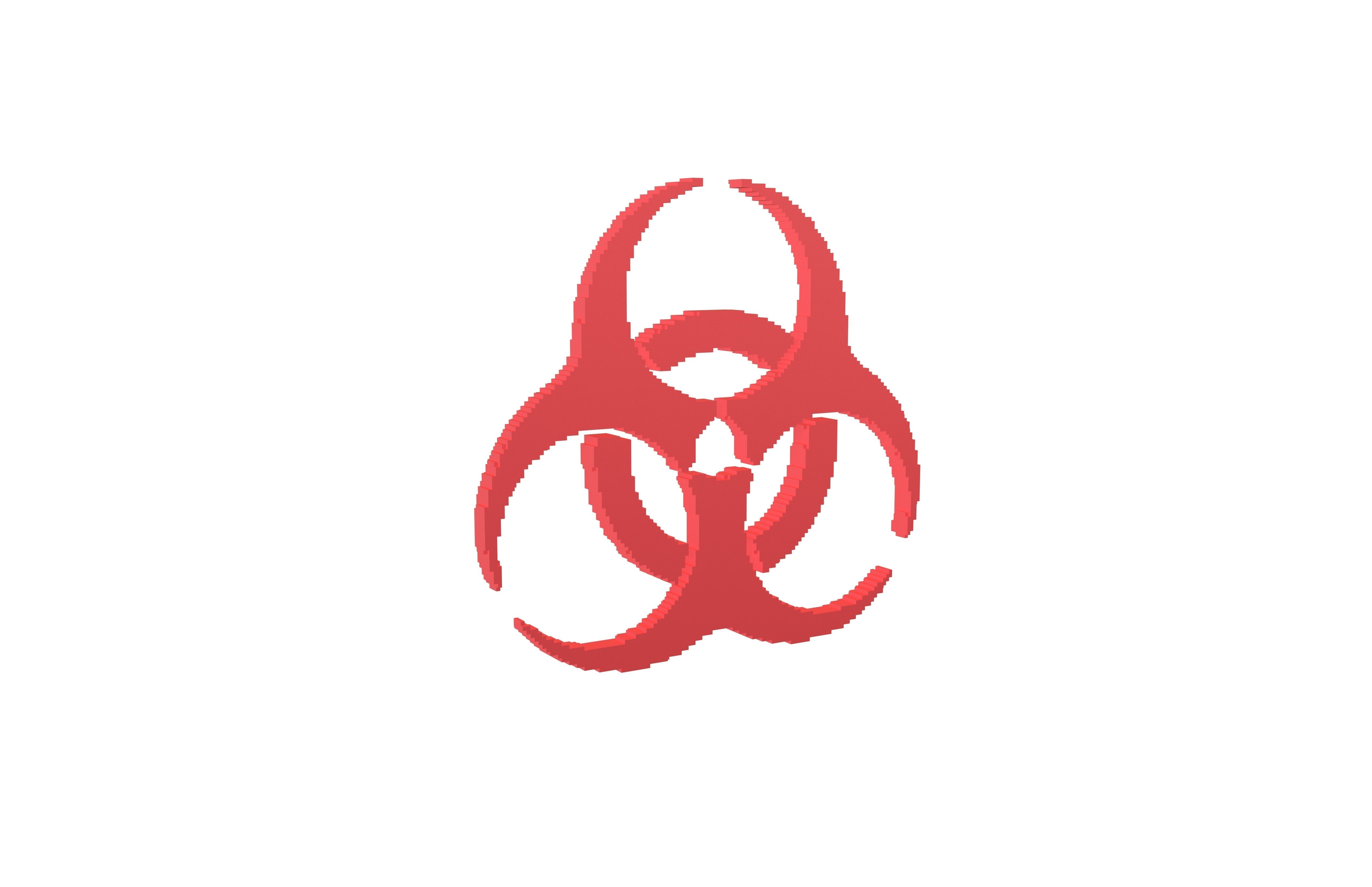 3D model Voxel Biological Hazard Symbol v1 008 VR / AR / low-poly ...