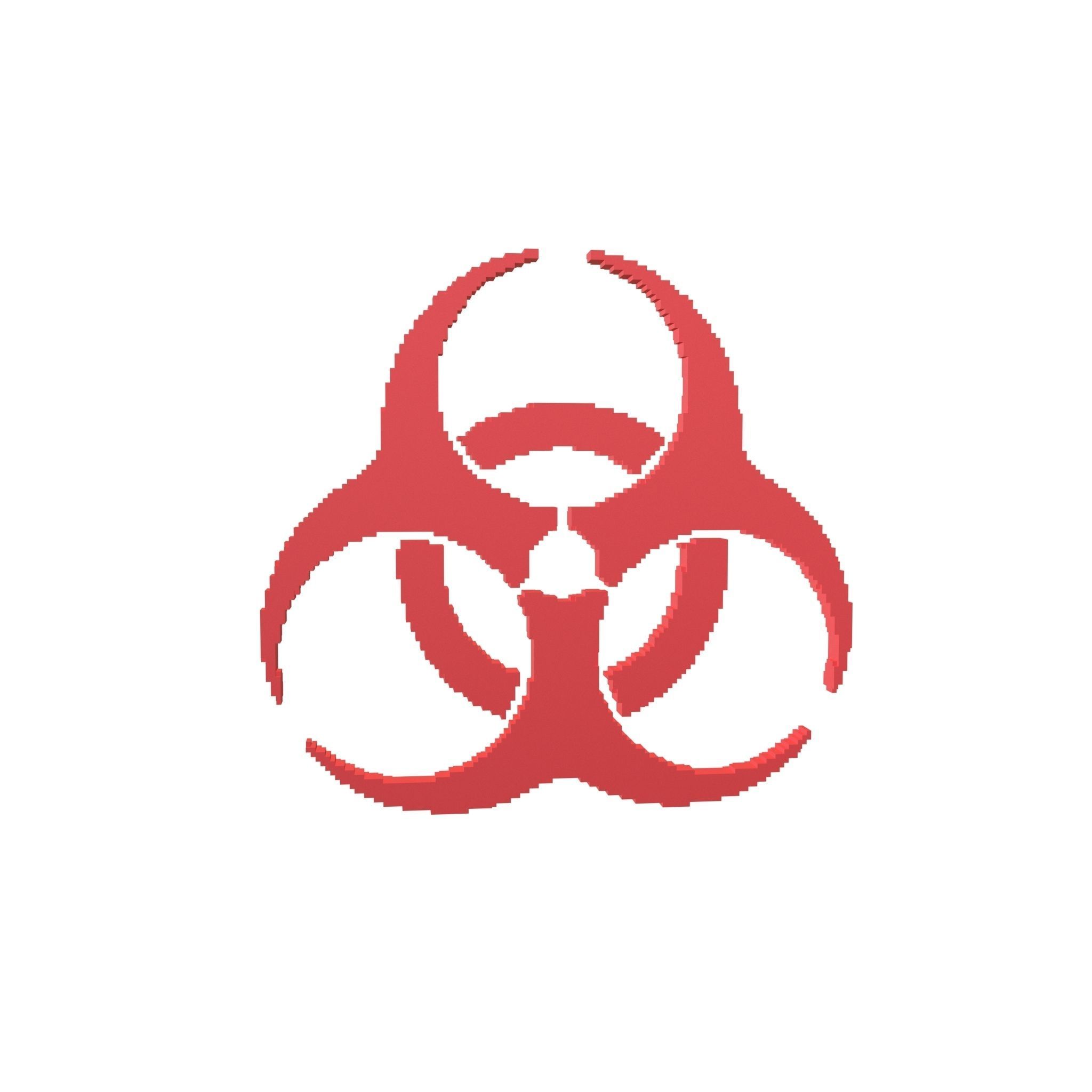 3D model Voxel Biological Hazard Symbol v1 008 VR / AR / low-poly ...