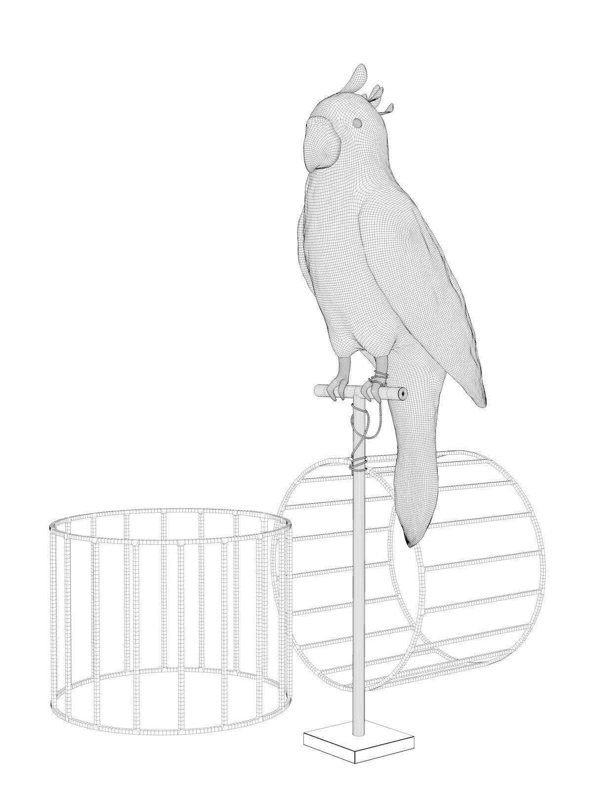 Decorative Parrot Stand 3D model | CGTrader