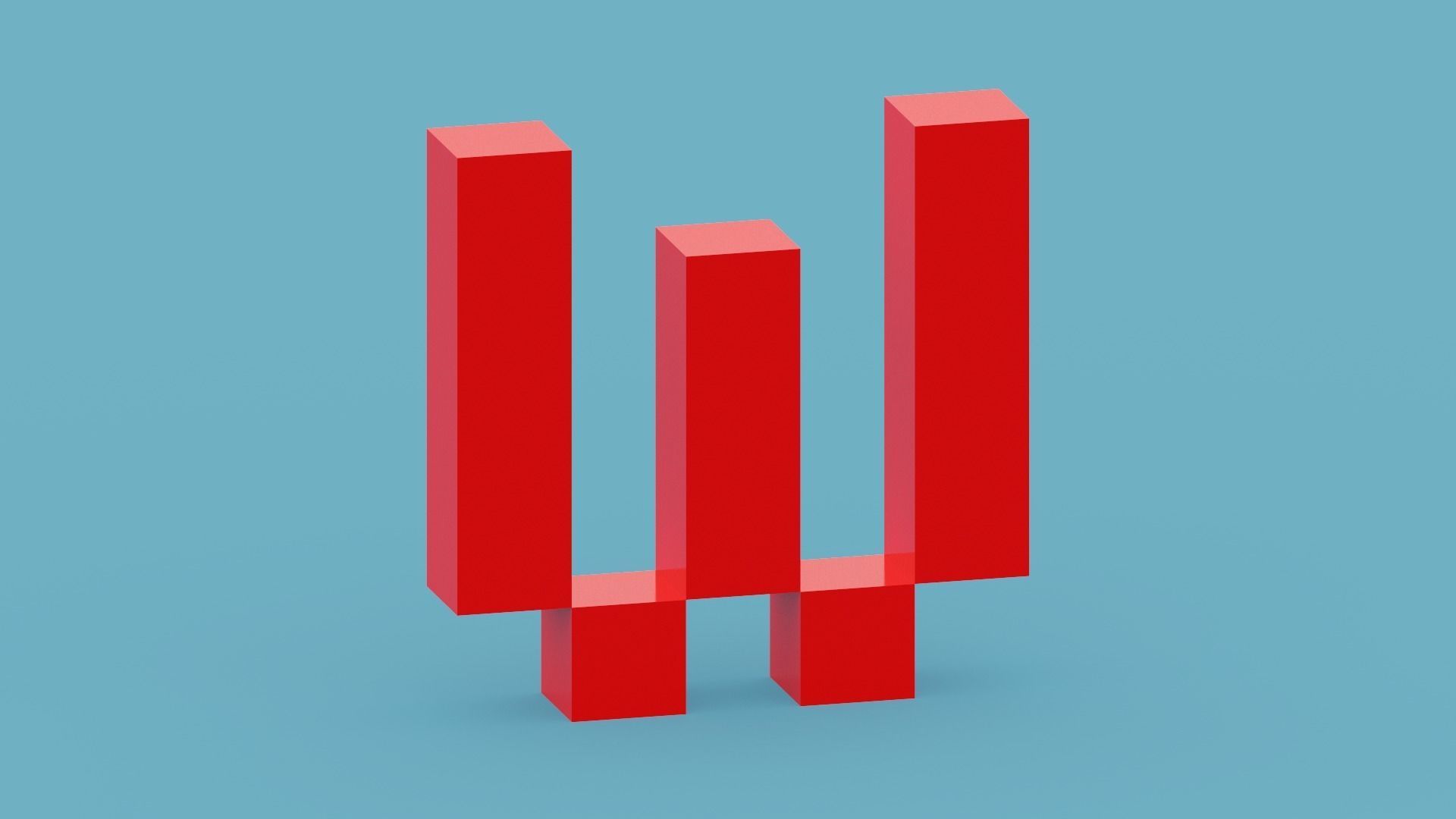 3D model Pixel Letter W VR / AR / low-poly | CGTrader