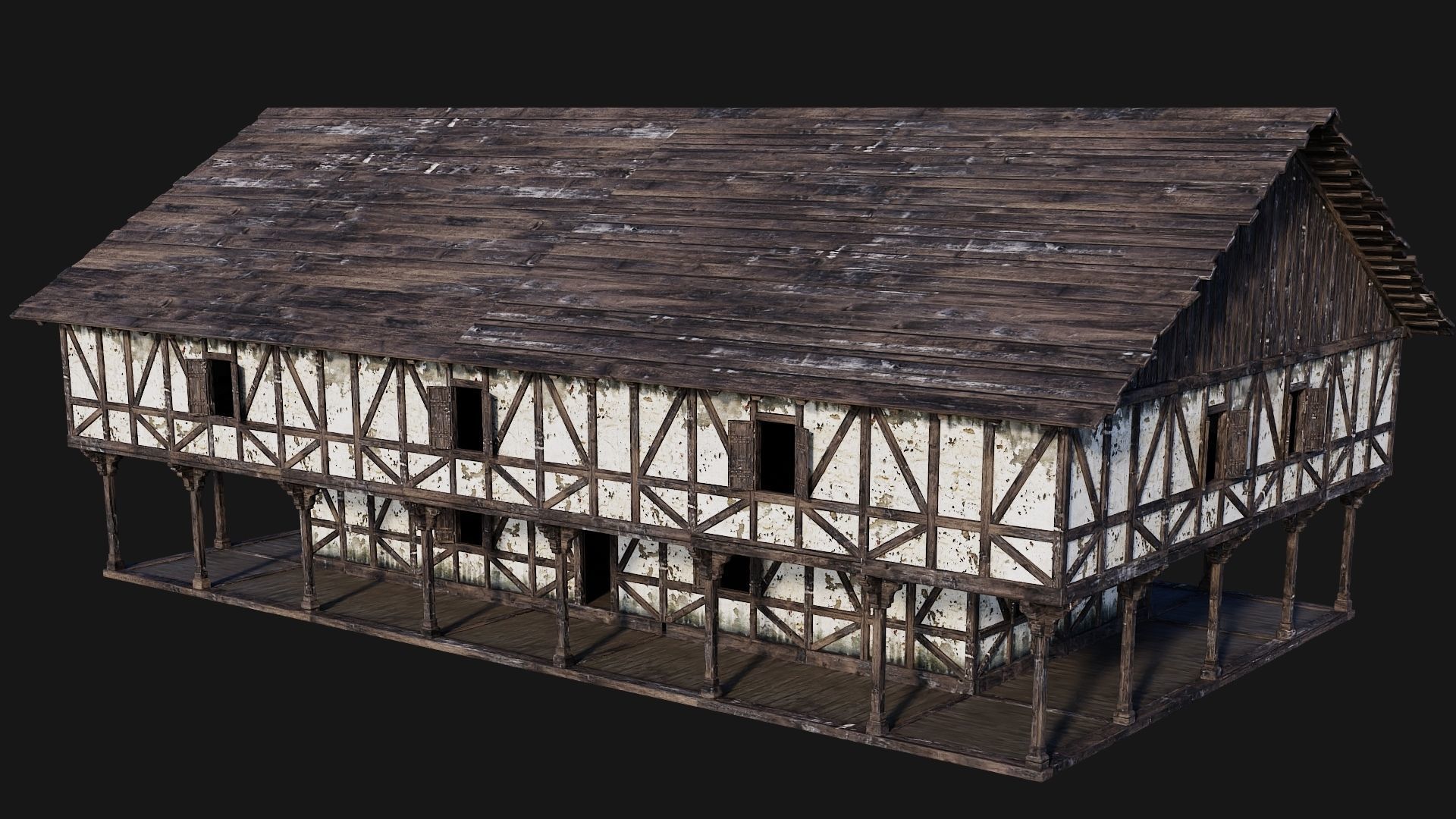 3D model 4 Old Medieval Building Pack 4K Textures GameReady 193 to 196 ...