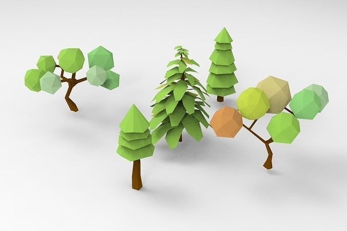 3D model low-poly tree bundle VR / AR / low-poly | CGTrader