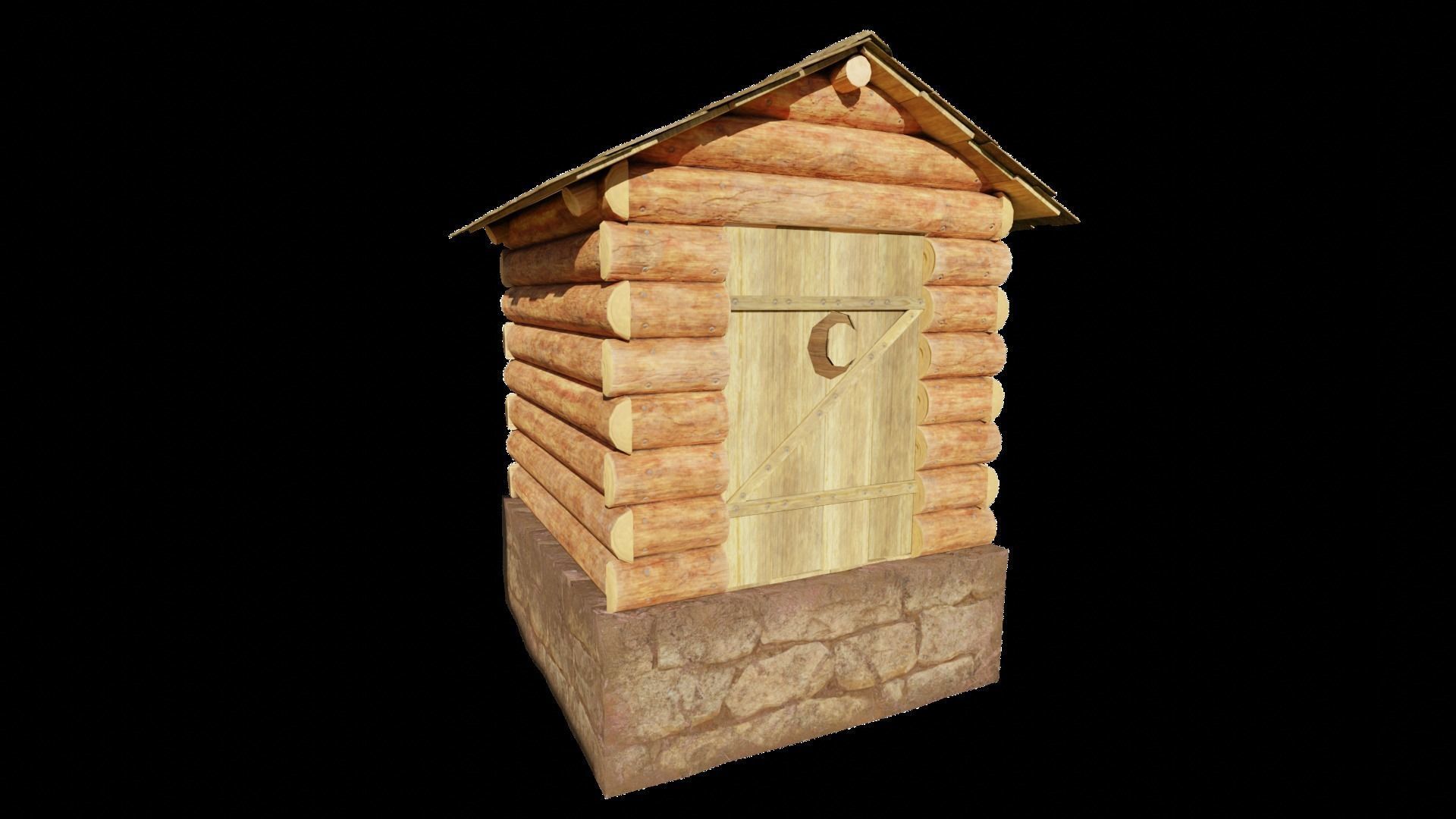 3D model Shed and Outhouse - Wooden Rustic 2 Pieces VR / AR / low-poly ...