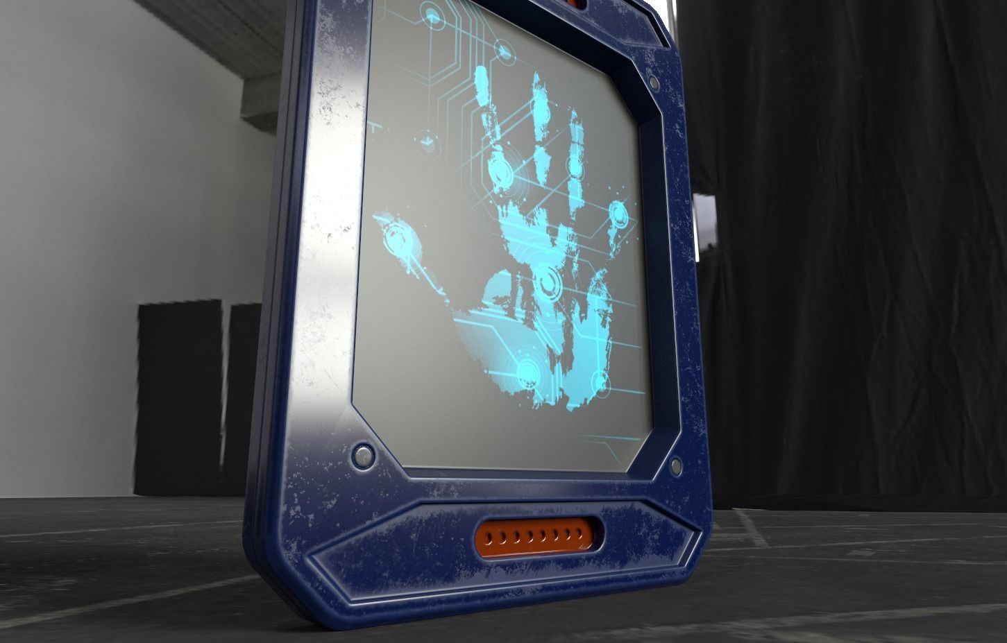 3D model Sci Fi Door Hand Scanner VR / AR / low-poly | CGTrader