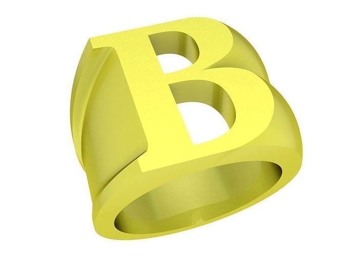 Letter B ring AnPhabet Ring 4065 3D model 3D printable | CGTrader