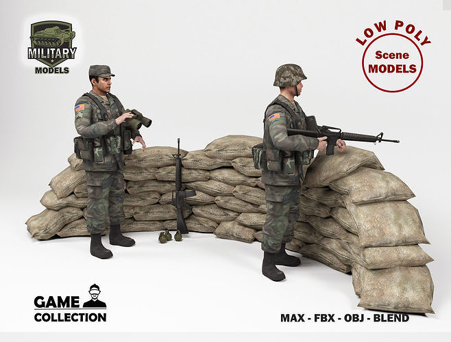 3D model Military Barracks - Scene 4 VR / AR / low-poly | CGTrader