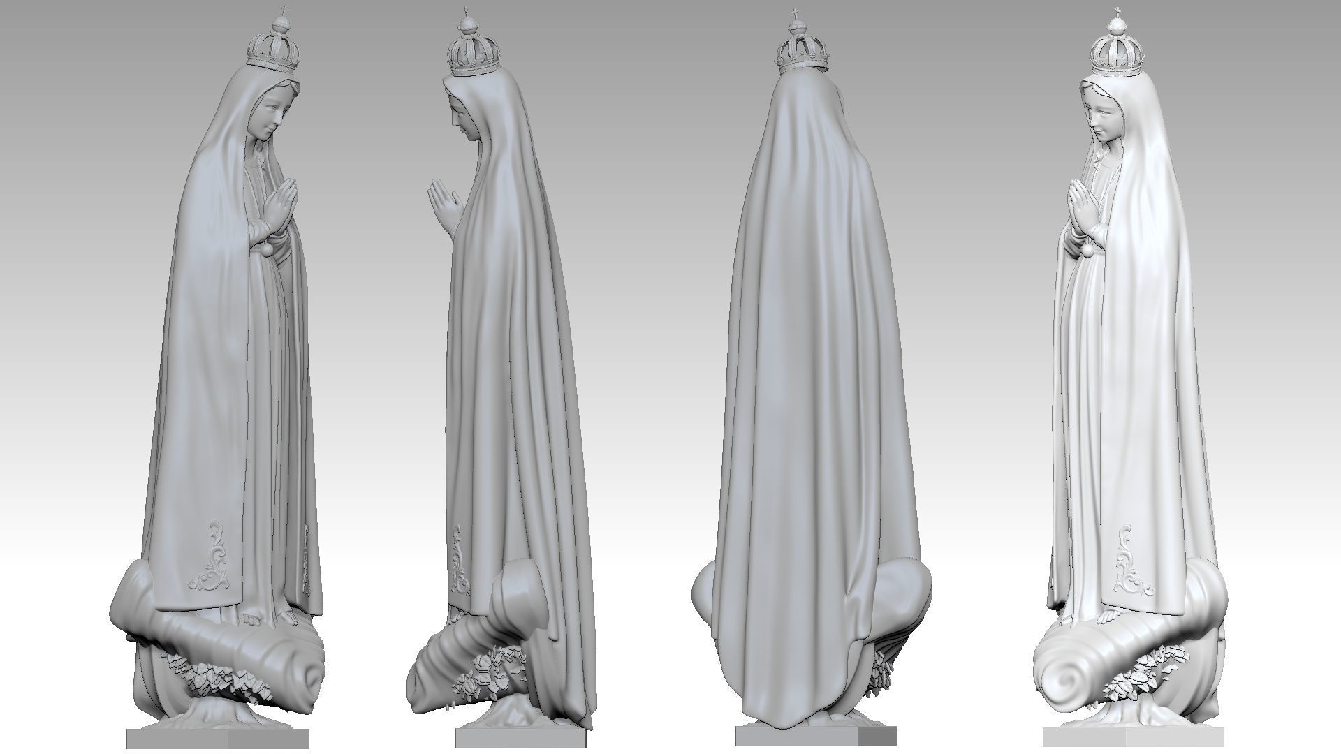 Our Lady of Fatima - Virgin Mary 3D model 3D printable | CGTrader