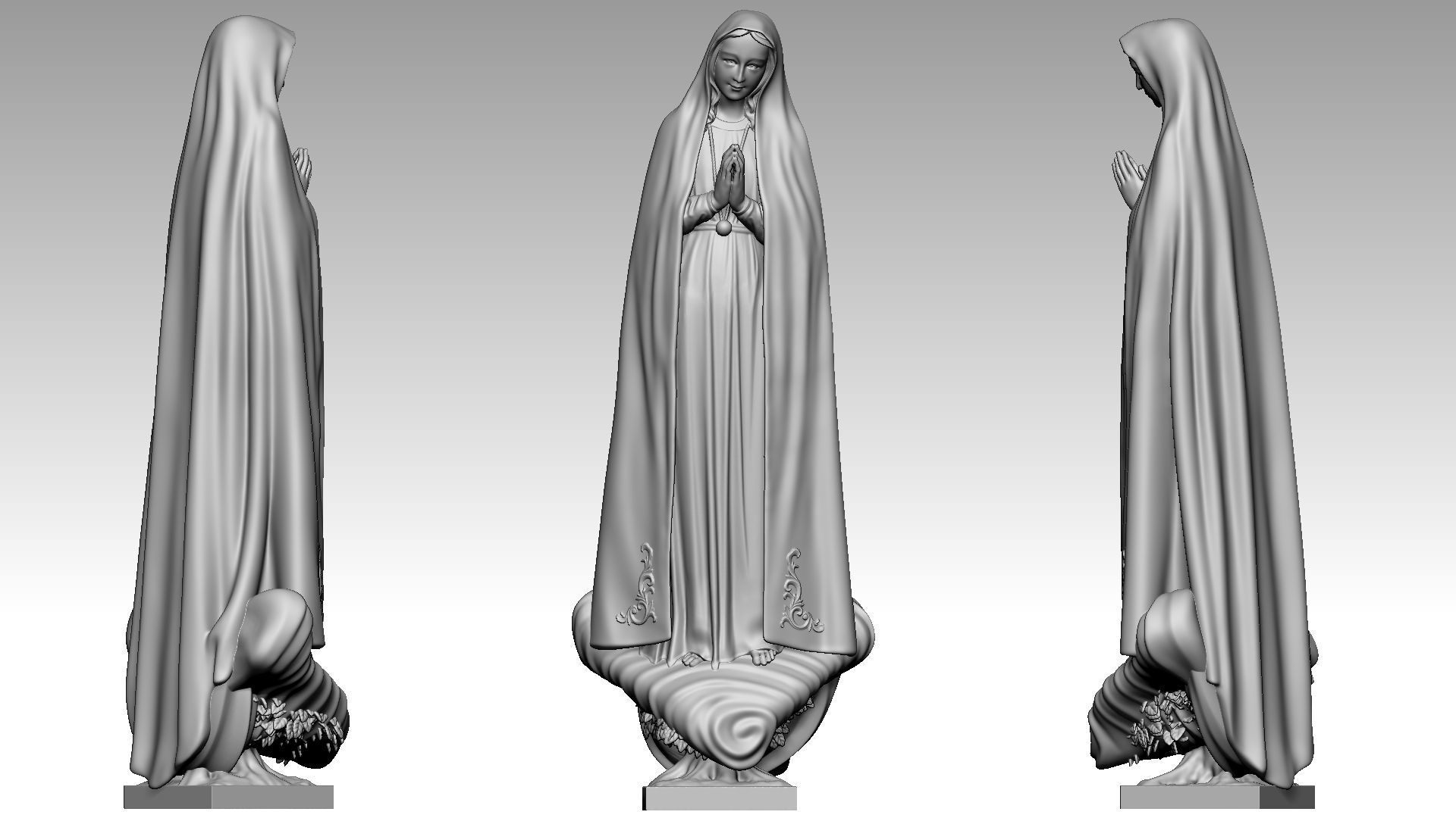 Our Lady of Fatima - Virgin Mary 3D model 3D printable | CGTrader