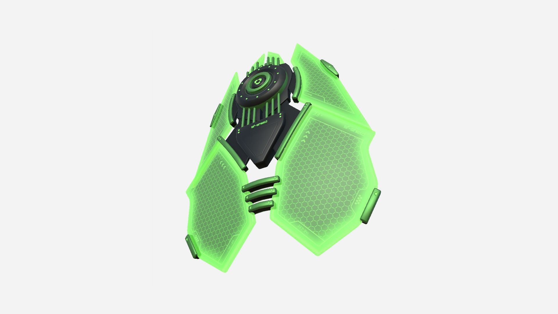 3D model SciFi Shield A03 Black Green - Sci Fi Weapon Design VR / AR ...