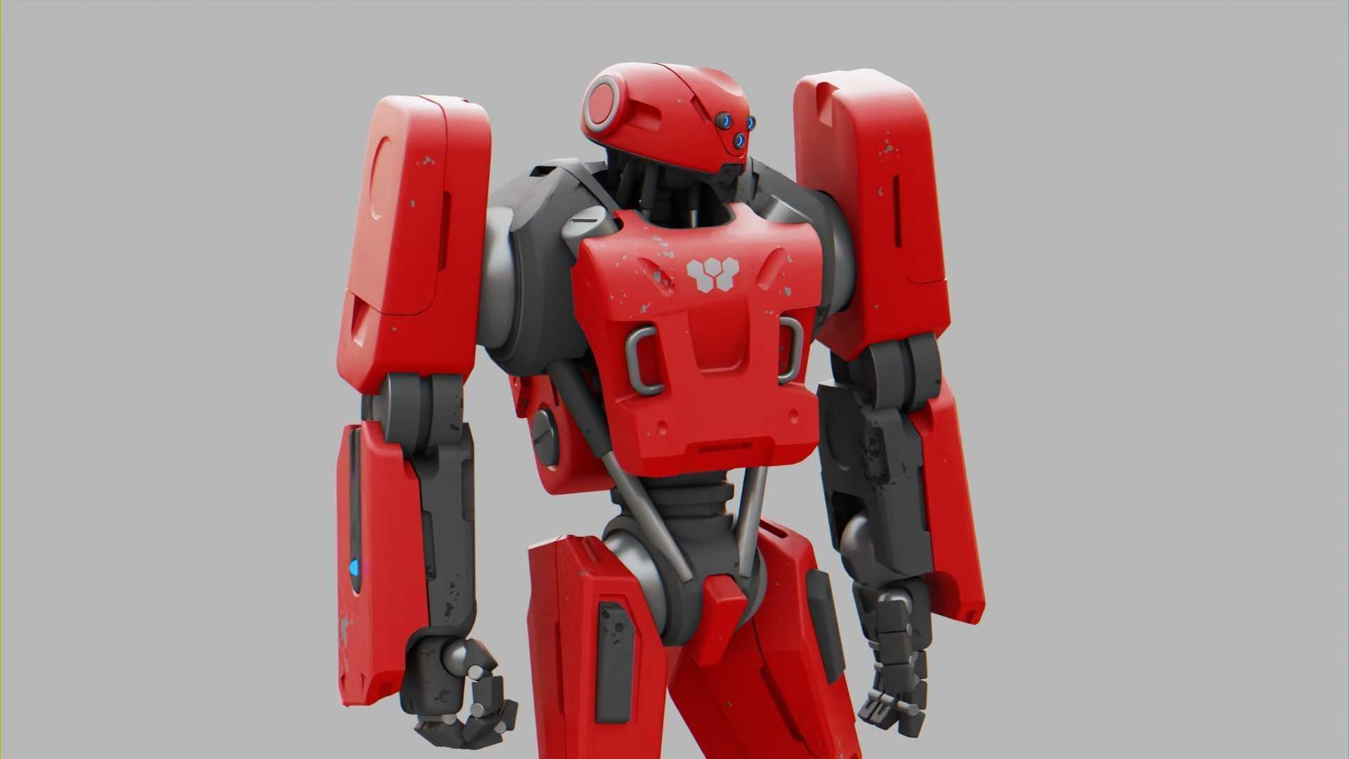 MECHA SOLDIER RIGGED 3D model rigged | CGTrader