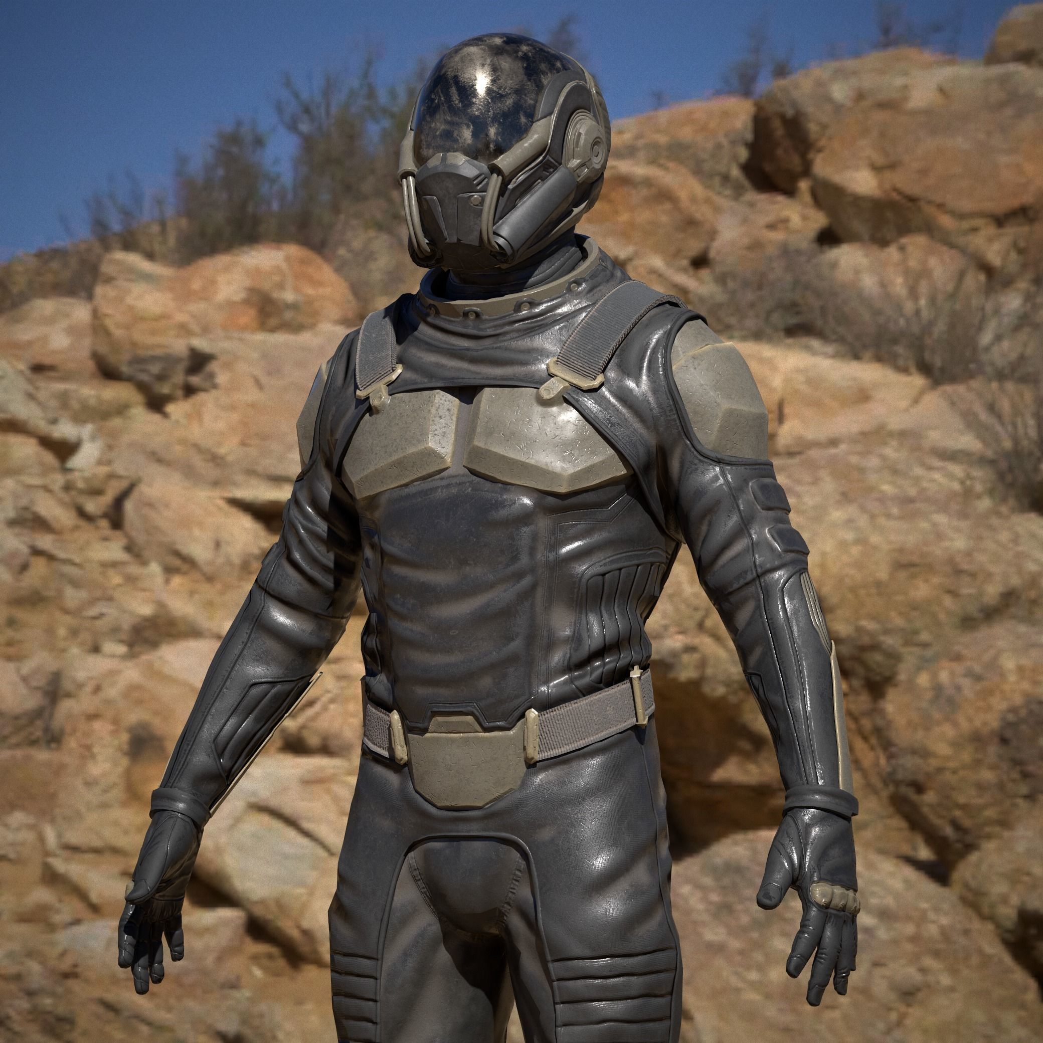 3D model Desert Soldier VR / AR / low-poly | CGTrader
