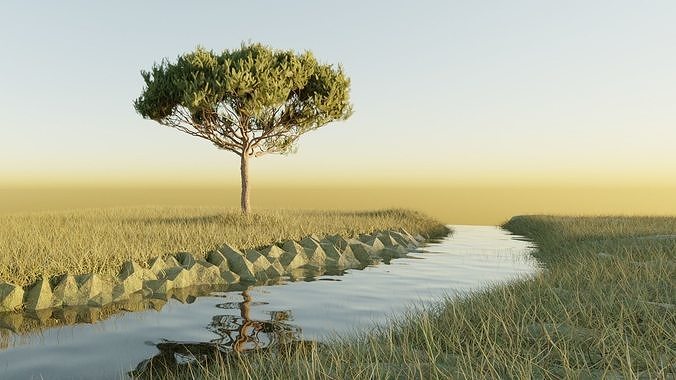 spring scene free 3D model | CGTrader