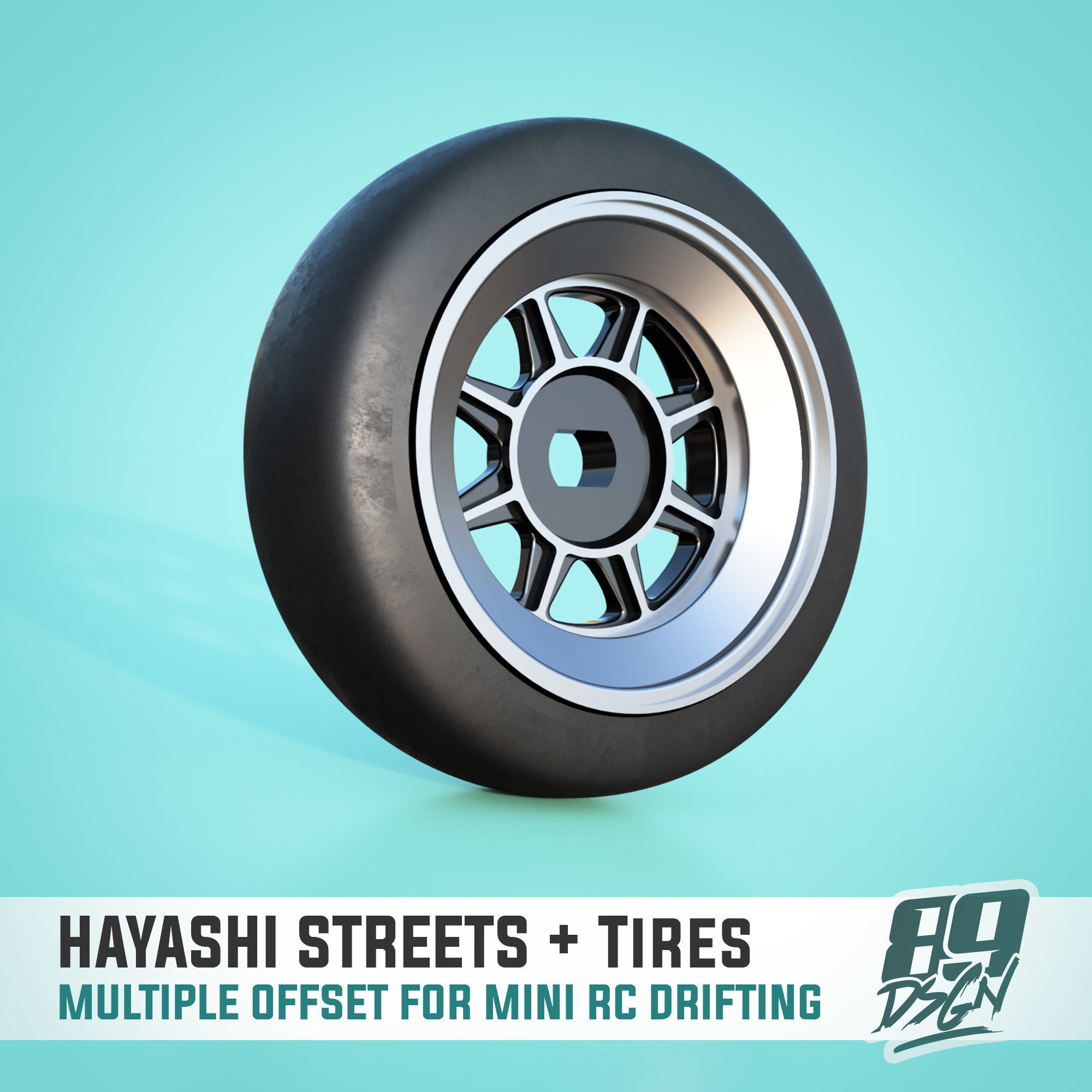 Hayashi Streets wheels set for RC drifting miniz - multi offset 3D ...