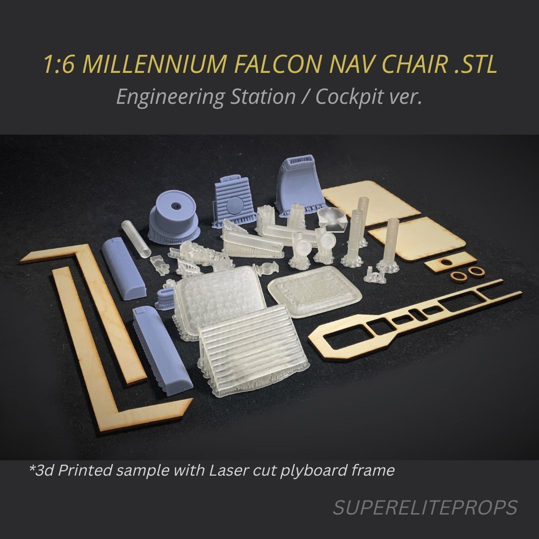 Millennium Falcon Chair for Cockpit Jazzinc upgrade 6th Scale 3D model ...