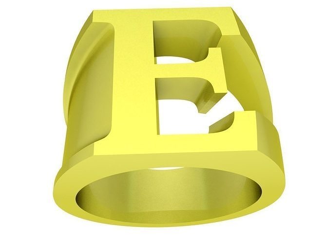 Letter E ring Anphabet ring 4068 3D model 3D printable | CGTrader